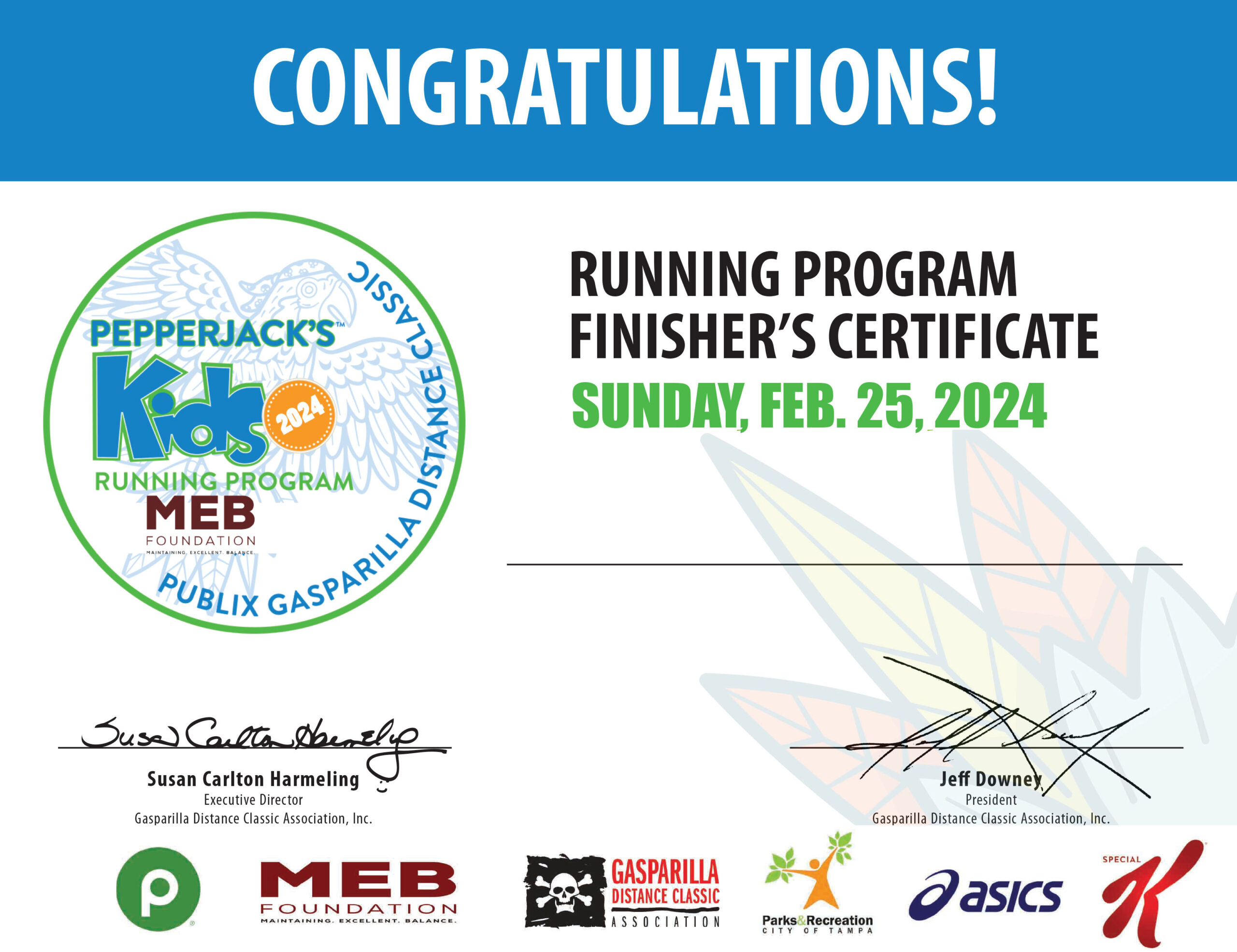 PGDC Kids' Running Program - Run Gasparilla